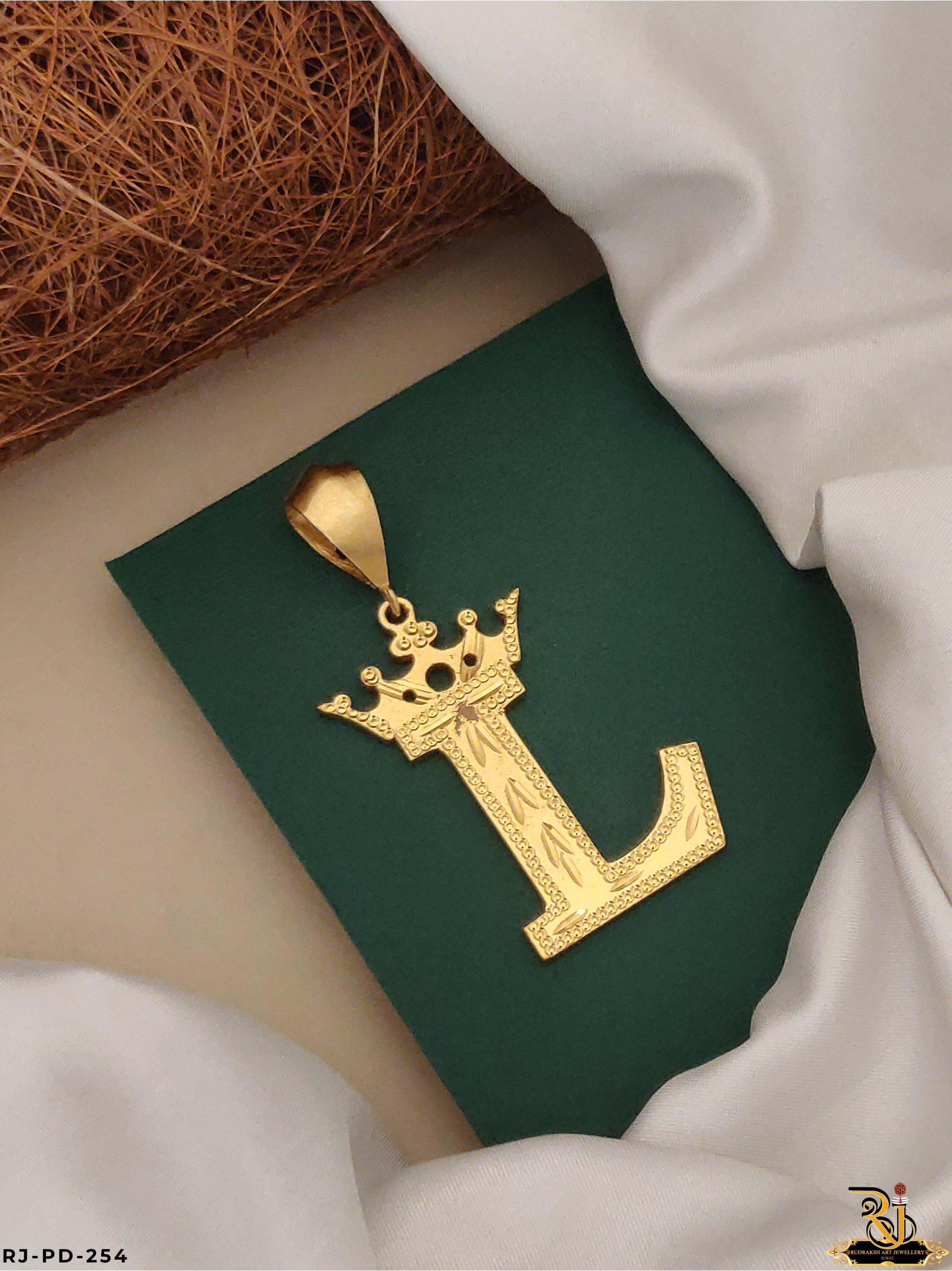 Premium Touch L Letter Pendant with Crown design-PD-254 – Rudraksh Art ...