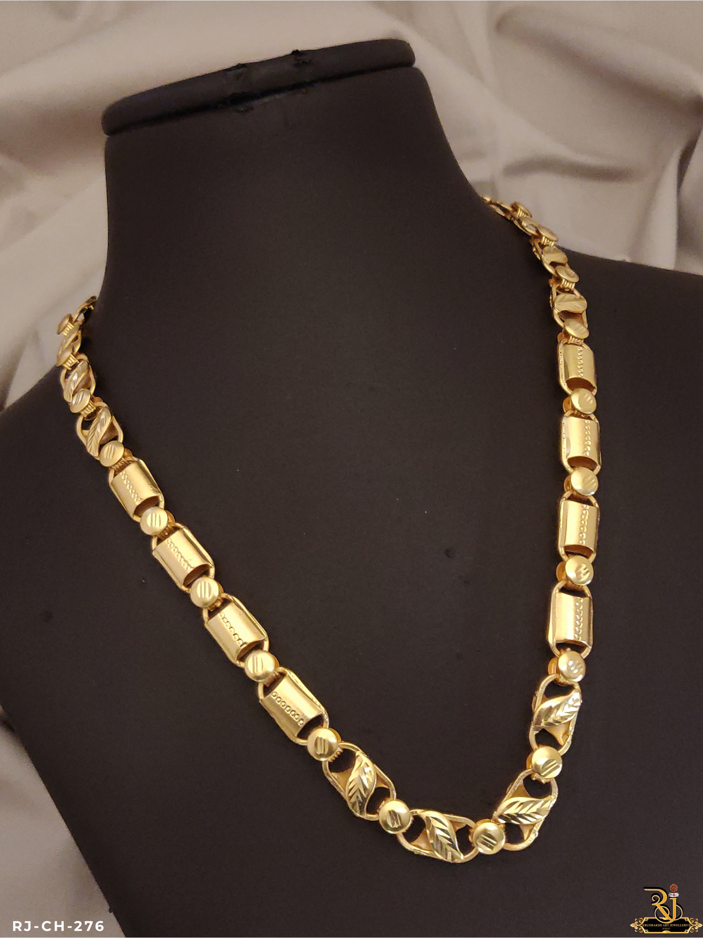 The Alpha Modern Koyli Chain with Leaf Design for Men-CH-276 – Rudraksh ...