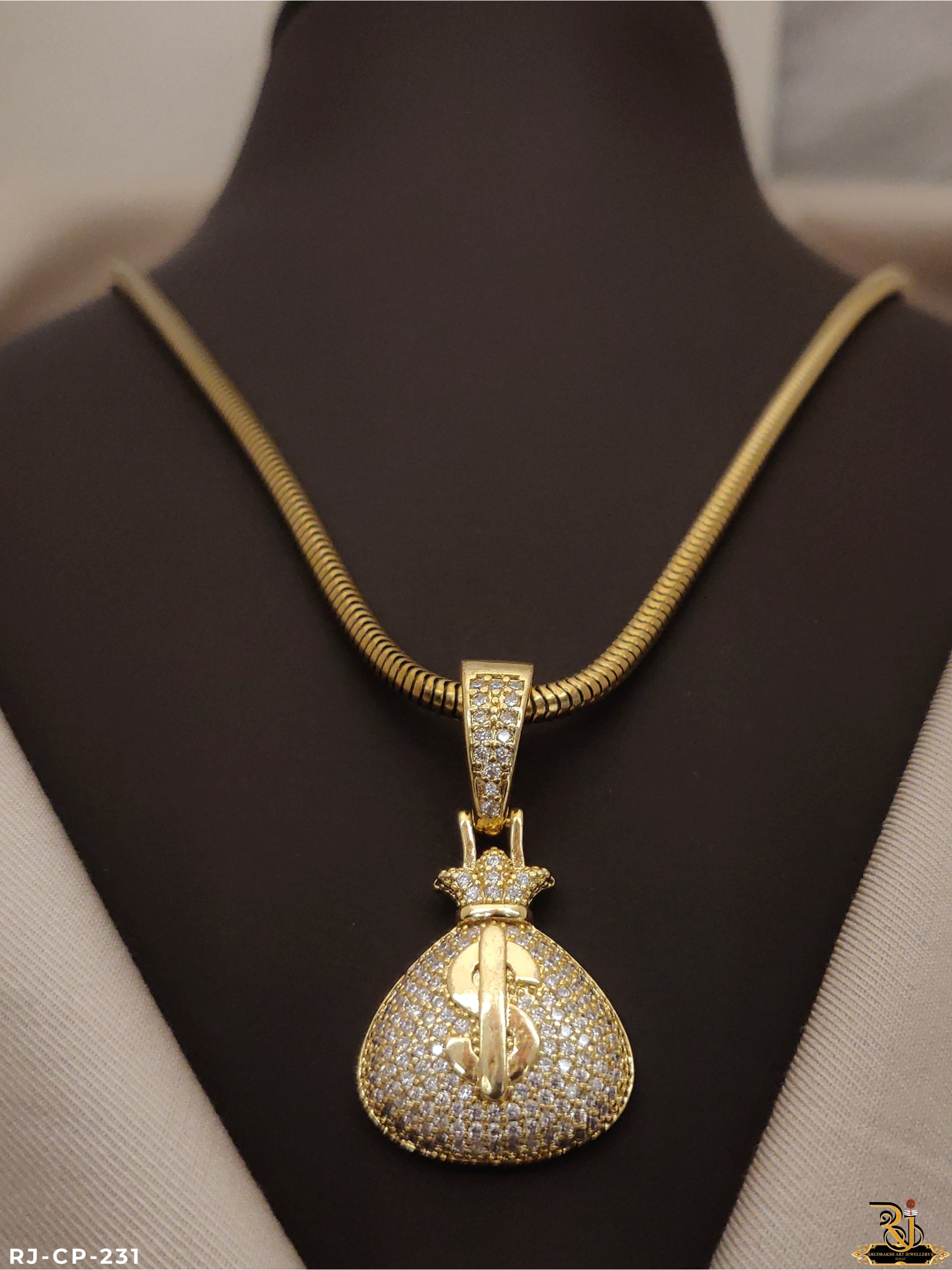 Exclusive finishing dollar pendant with nice design mens fashion chain ...