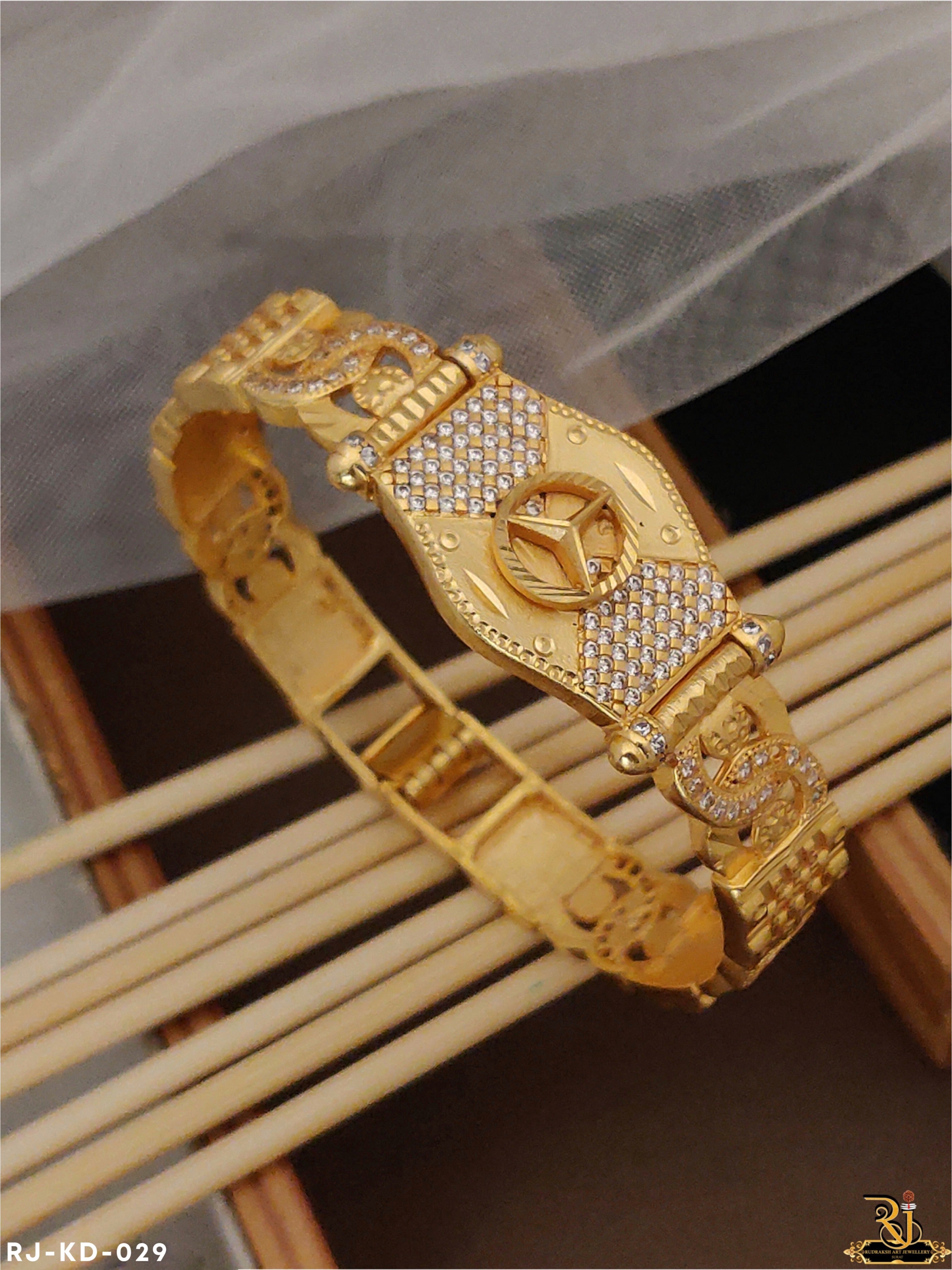 Superior Diamond Mercedes Logo Kada For Men KD-029 – Rudraksh Art Jewellery