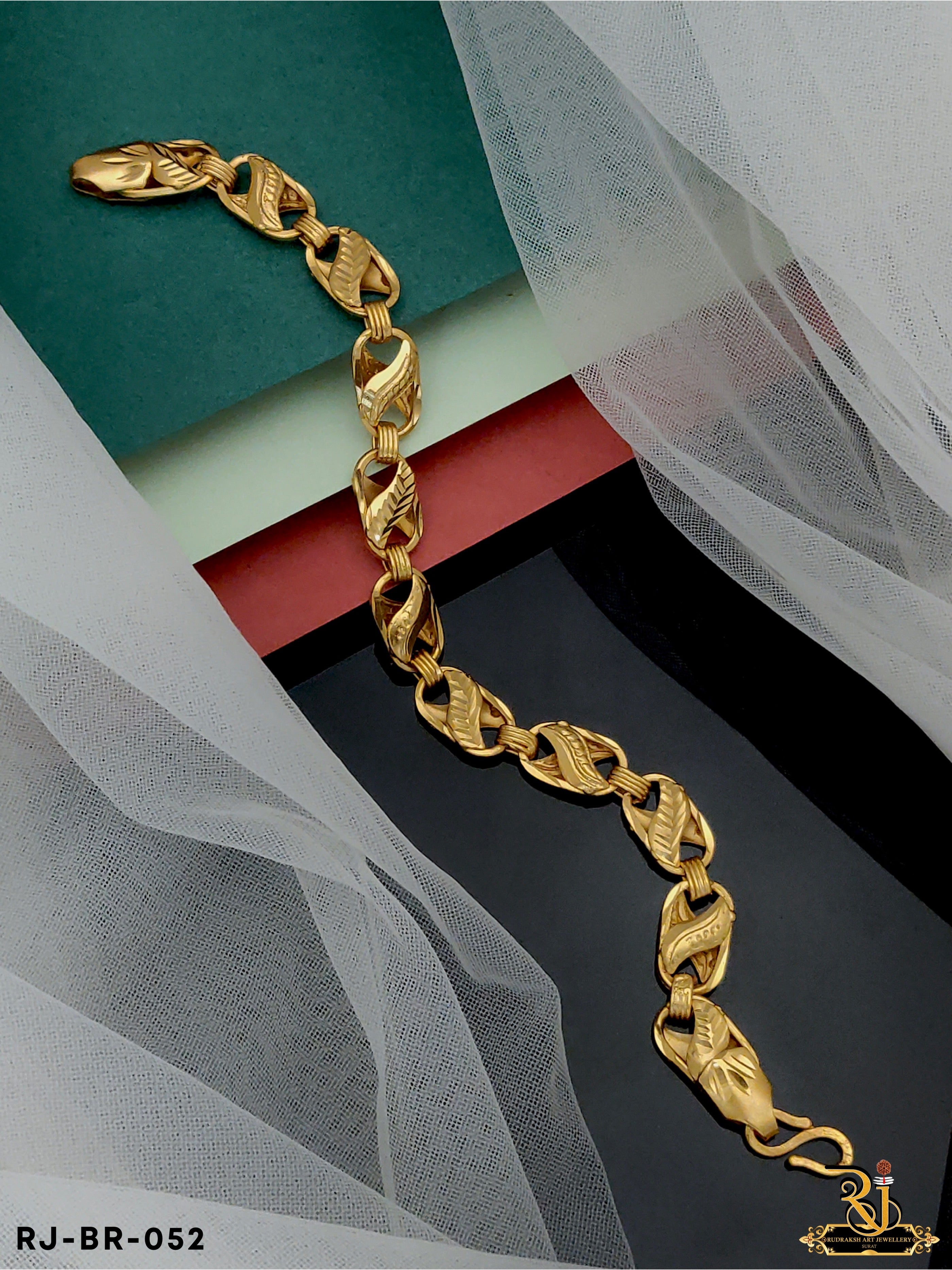 High Quality Oval Shape Leaf Bracelet for Men BR-052 – Rudraksh Art ...