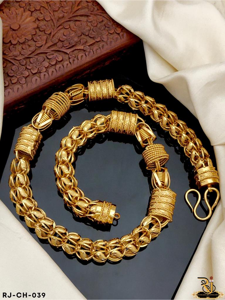 Koyli with Pipe Spring Chain for Men CH-039 – Rudraksh Art Jewellery